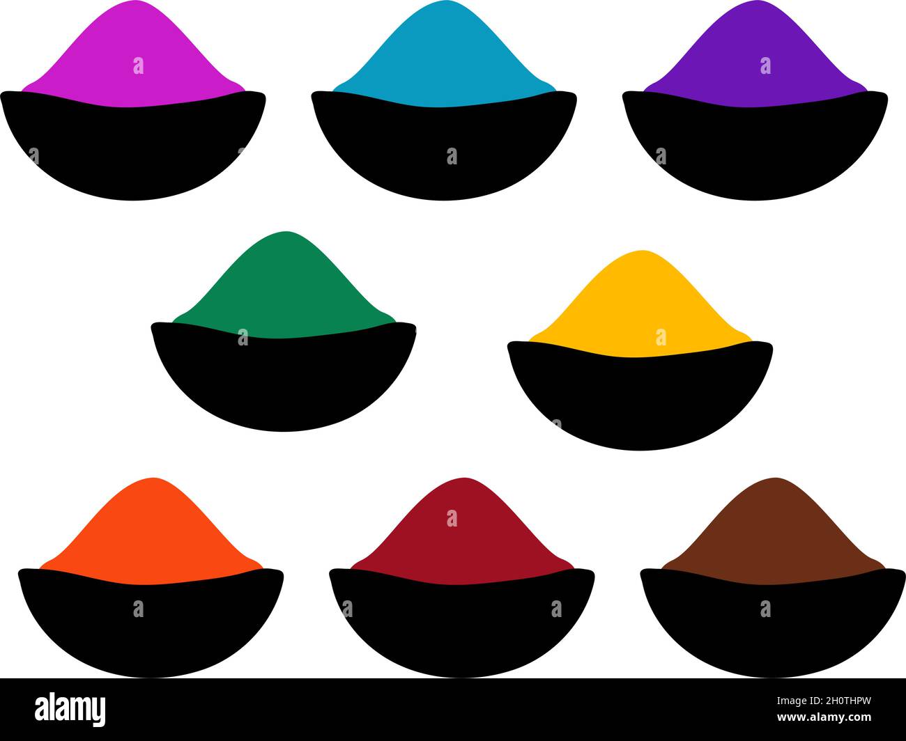 Silhouettes colours in shells for Indian festival Holi Stock Vector ...