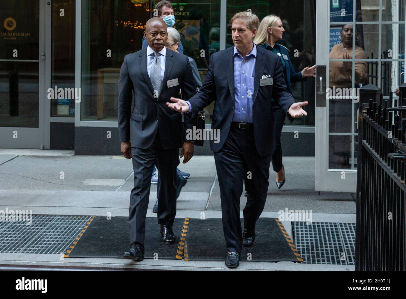 New York, NY - October 14, 2021: Eric Adams and Fred Turpin attend the ...