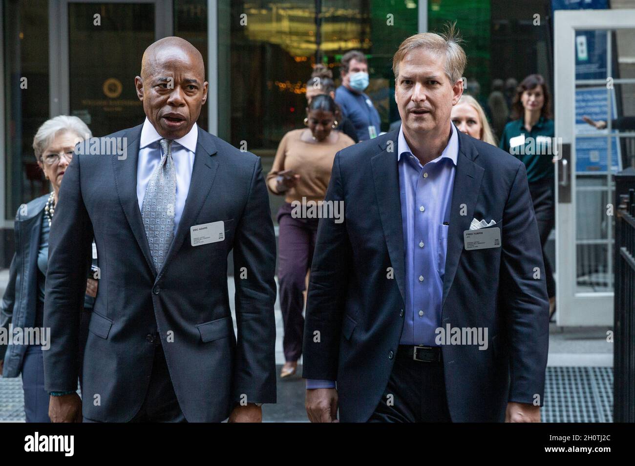 New York, NY - October 14, 2021: Eric Adams and Fred Turpin attend the ...