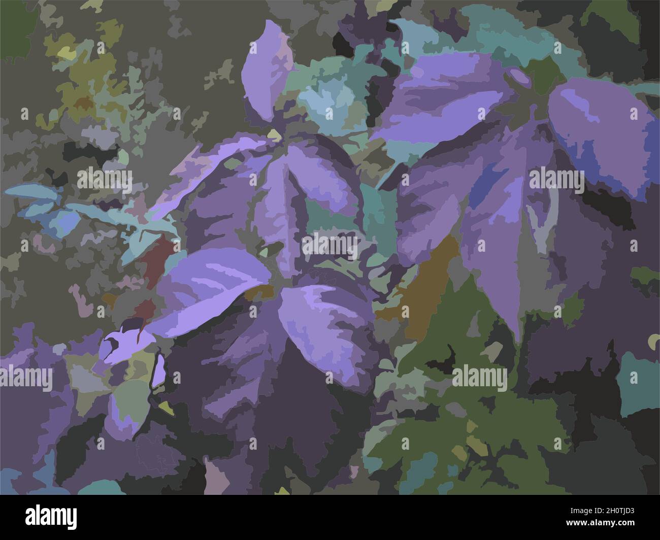 Violet-green floral background in dark tones for textiles. Autumn dark ...