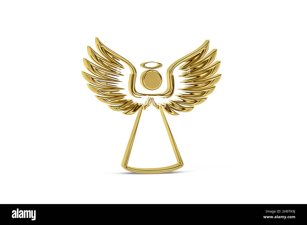 Golden angel icon isolated on white background - 3D render Stock Photo ...