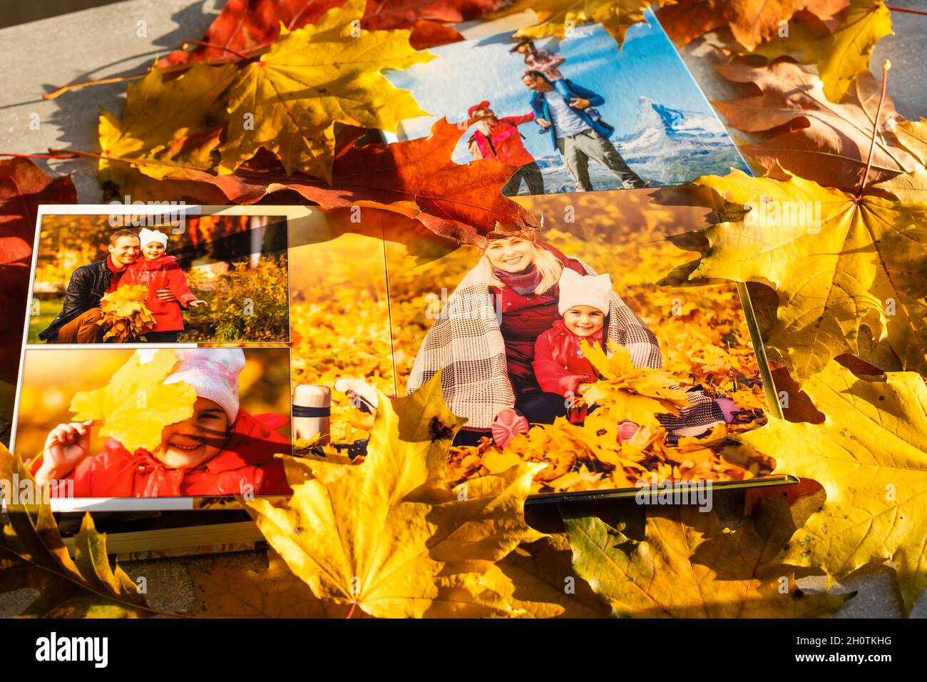 Album for photos in bright autumn foliage Stock Photo - Alamy