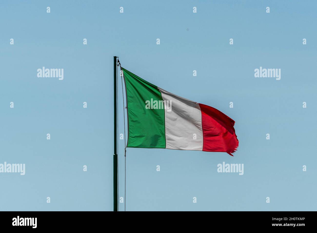 Italian flag flying in the sky Stock Photo - Alamy