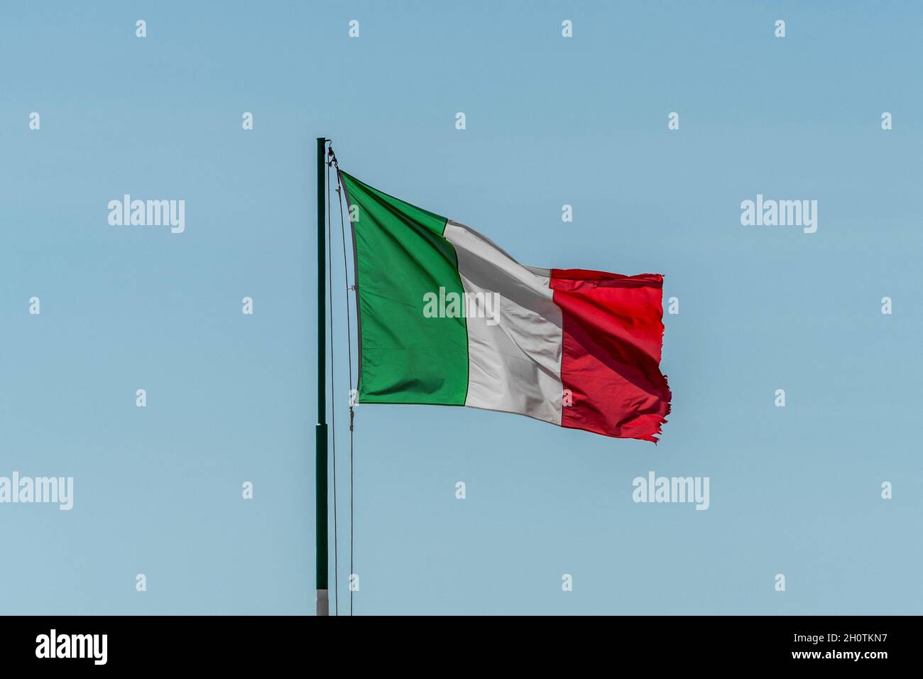 Italian flag flying in the sky Stock Photo - Alamy