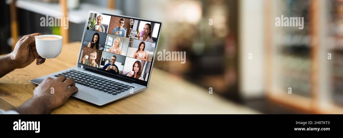 Men coffee virtual meeting hi-res stock photography and images - Alamy