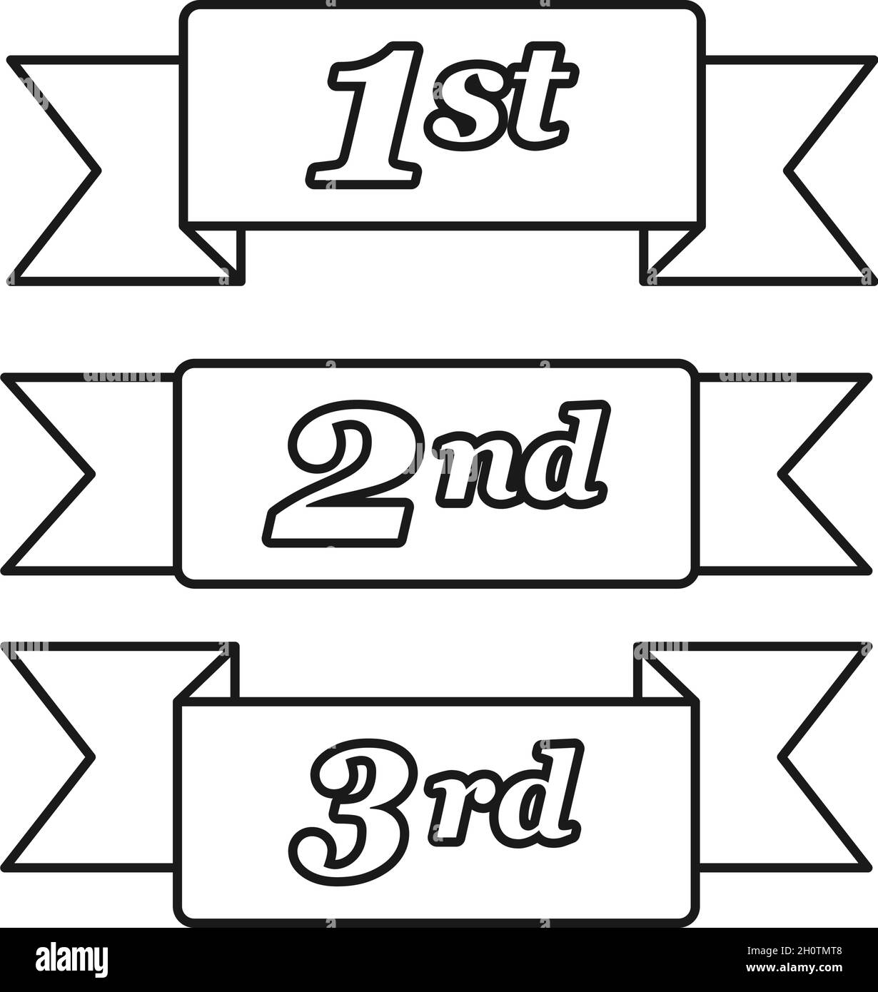 First Place Ribbon Black And White