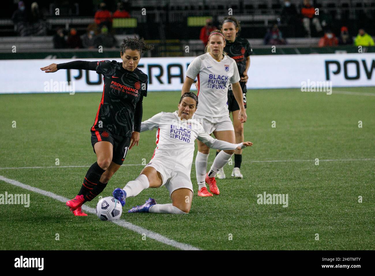 Portland, Oregon on October 13, 2021: Rocky Rodriguez (11) struggles to ...
