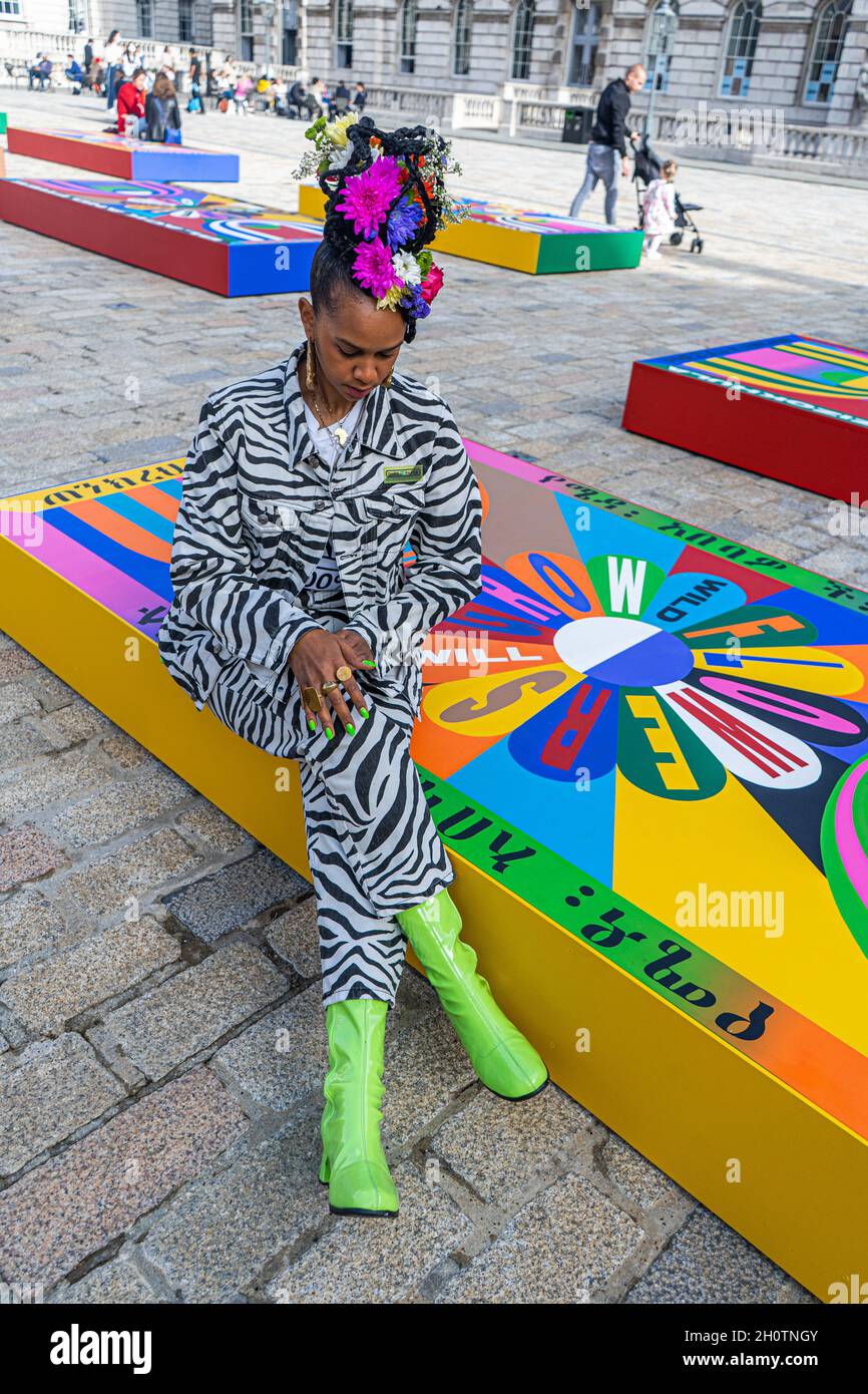 LONDON, UK. 14th Oct, 2021. London based artist Lakwena Maciver poses ...