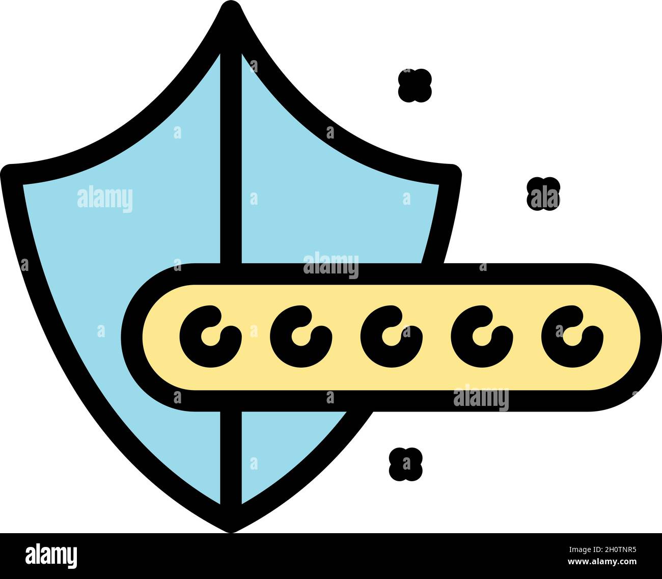 Shield safe cipher icon. Outline shield safe cipher vector icon color ...