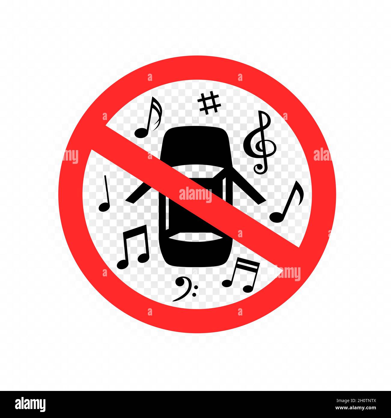 loud music from auto car prohibited sign Stock Vector Image & Art - Alamy