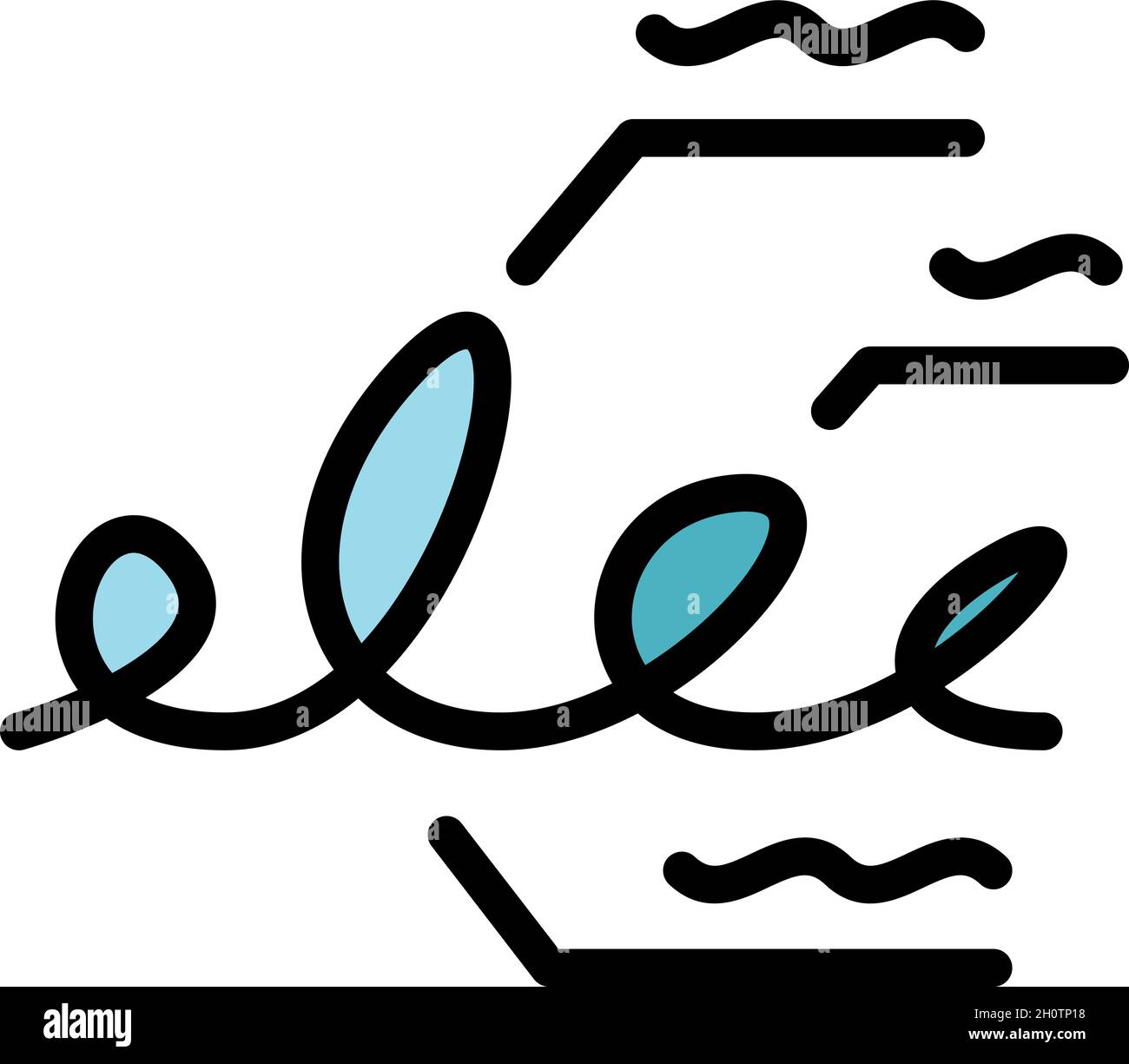 Letter cipher icon. Outline letter cipher vector icon color flat ...