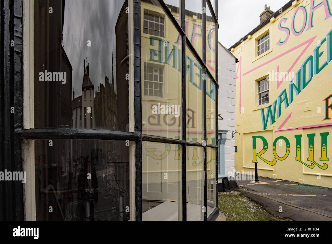 Heritage lottery funded artwork mural in Kirkgate, Settle, North ...