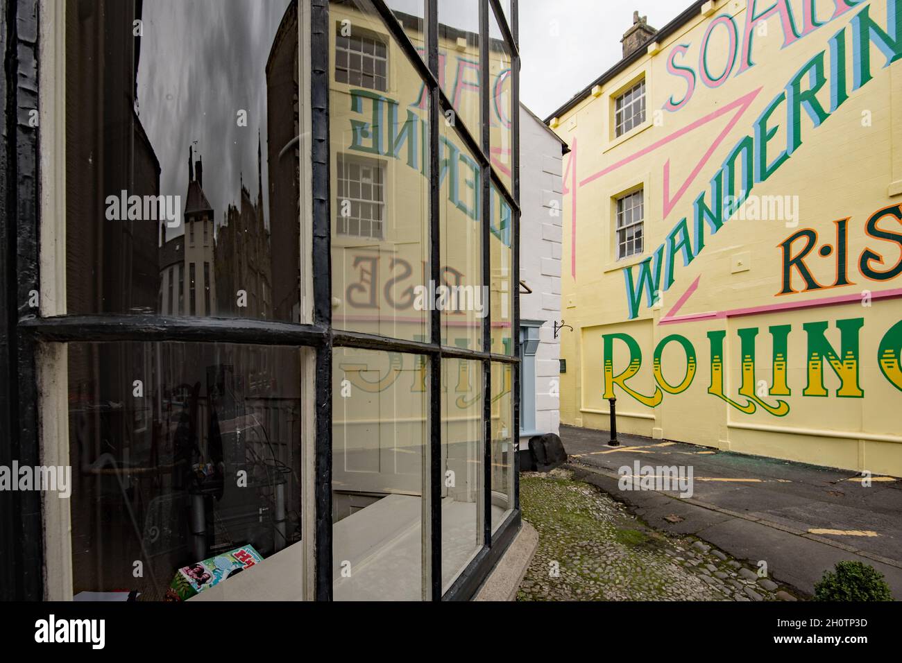 Heritage lottery funded artwork mural in Kirkgate, Settle, North ...
