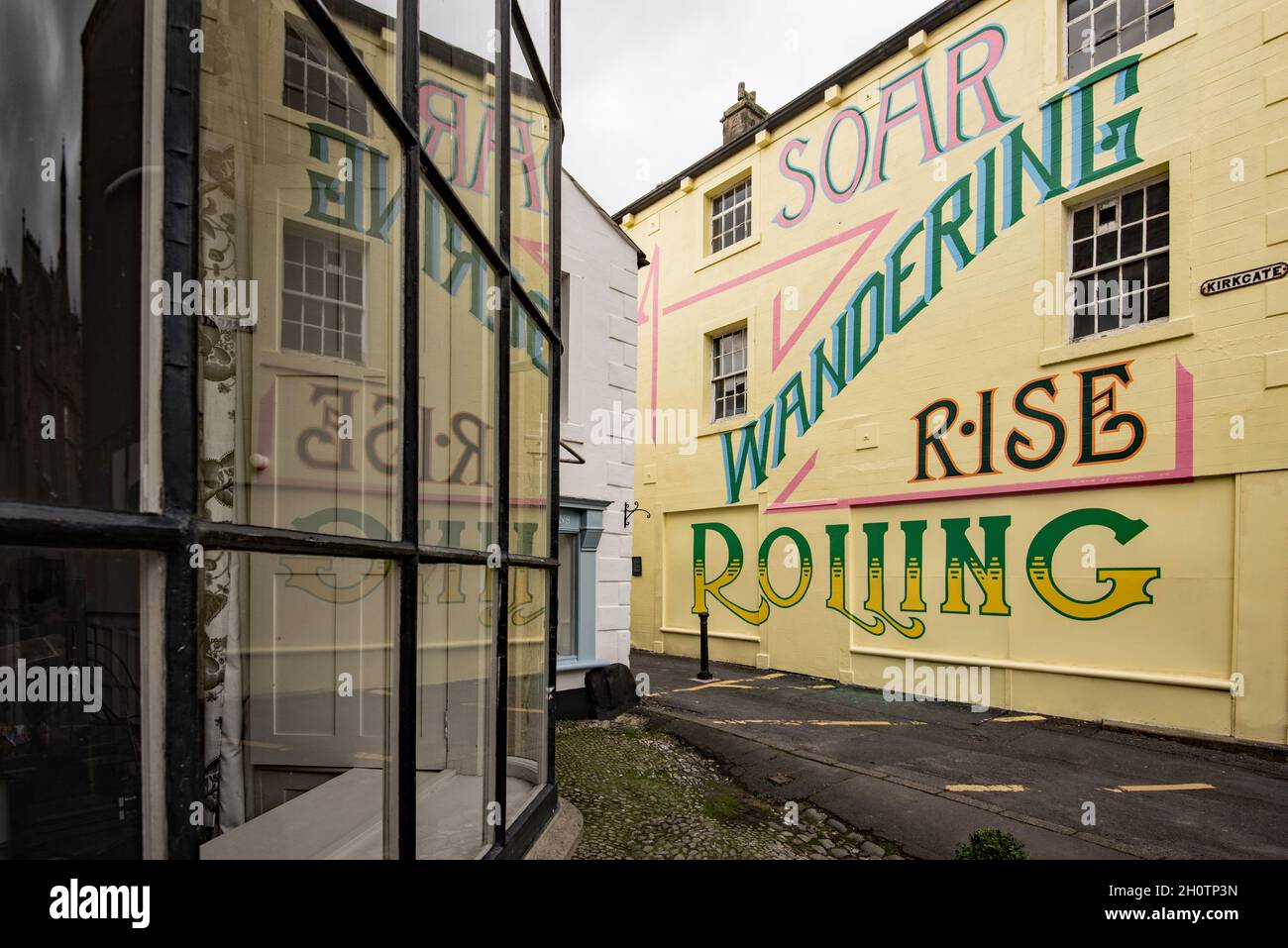 Heritage lottery funded artwork mural in Kirkgate, Settle, North ...