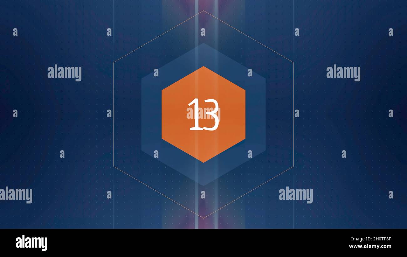 The number 13 appears and has glow and light streaks. Numbers Animation ...