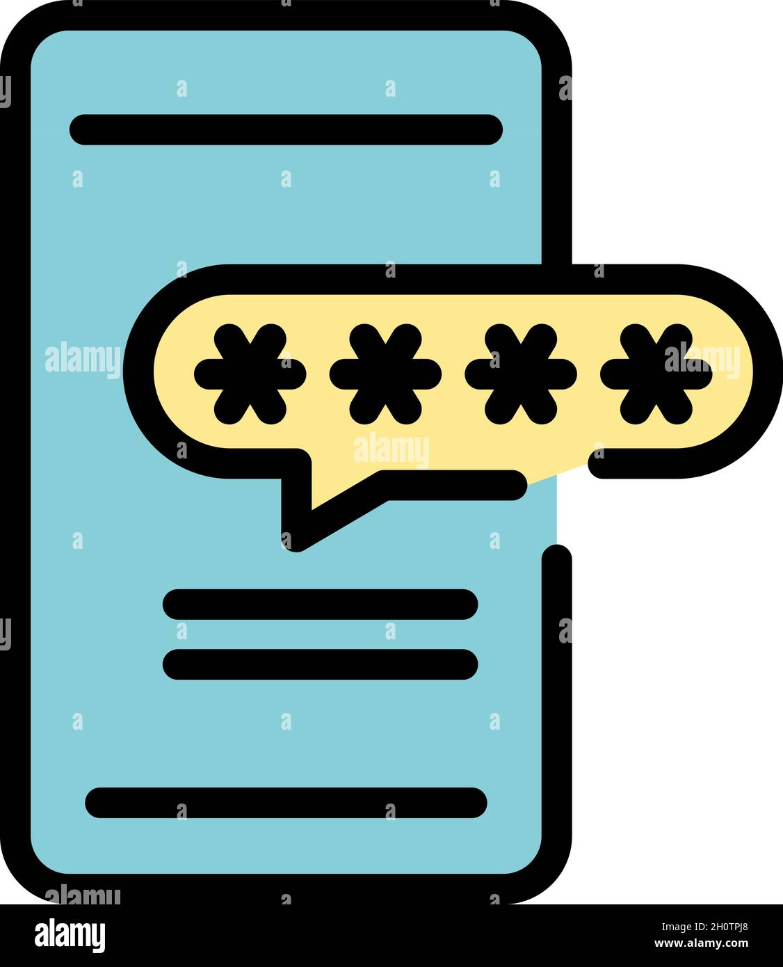 Mobile passcode icon. Outline mobile passcode vector icon color flat ...