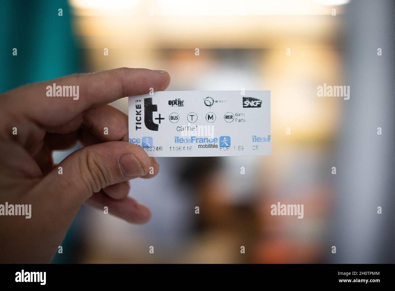 Illustration of metro tickets, in Paris, France on October 14, 2021. As ...