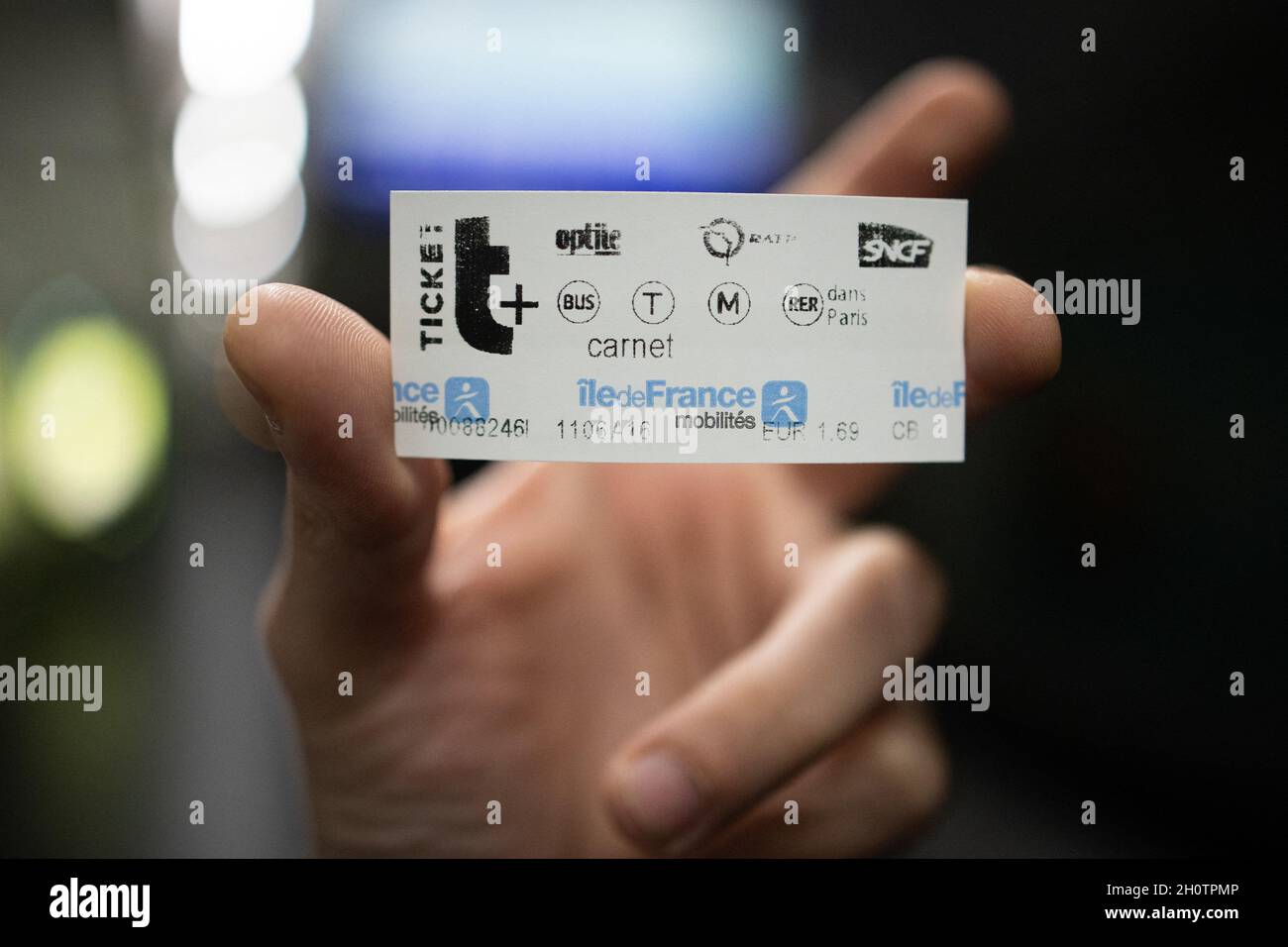 Illustration of metro tickets, in Paris, France on October 14, 2021. As ...