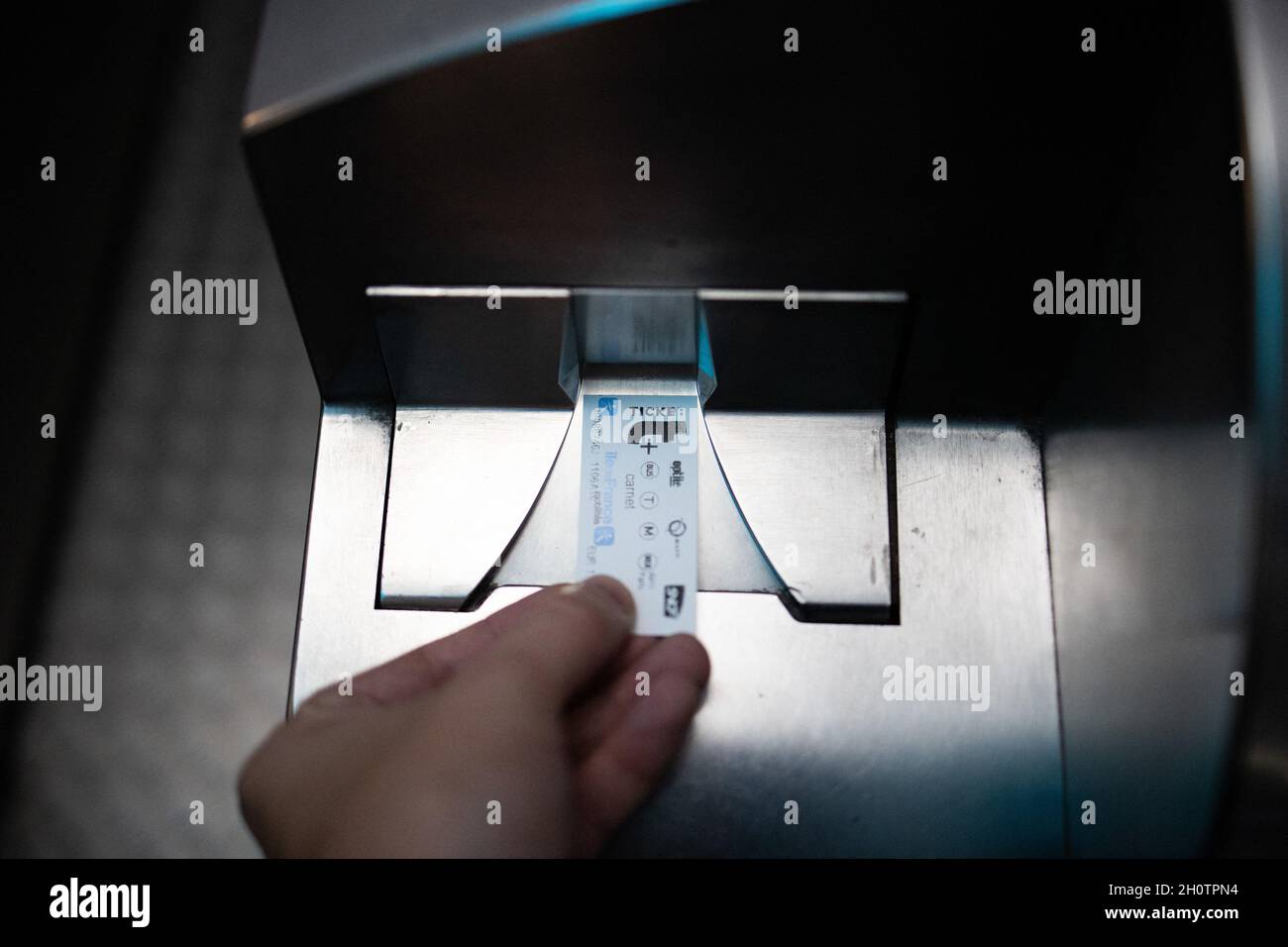 Illustration of metro tickets, in Paris, France on October 14, 2021. As ...