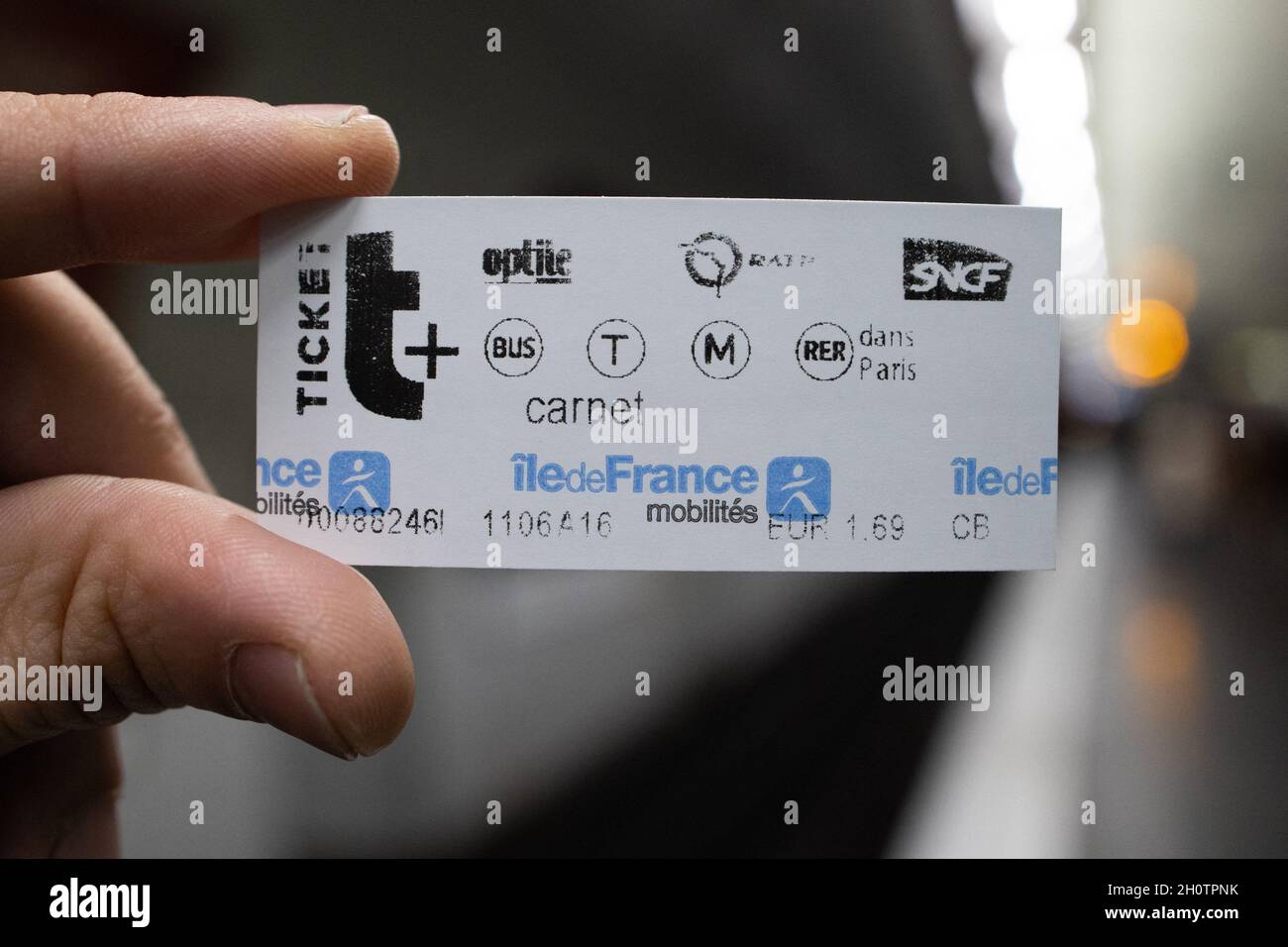 Illustration of metro tickets, in Paris, France on October 14, 2021. As ...