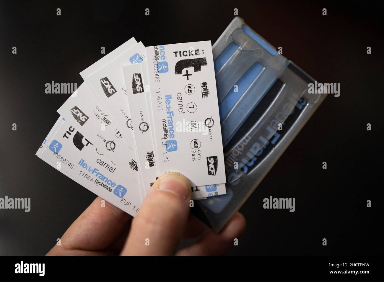 Illustration of metro tickets and a Navigo pass, in Paris, France on ...