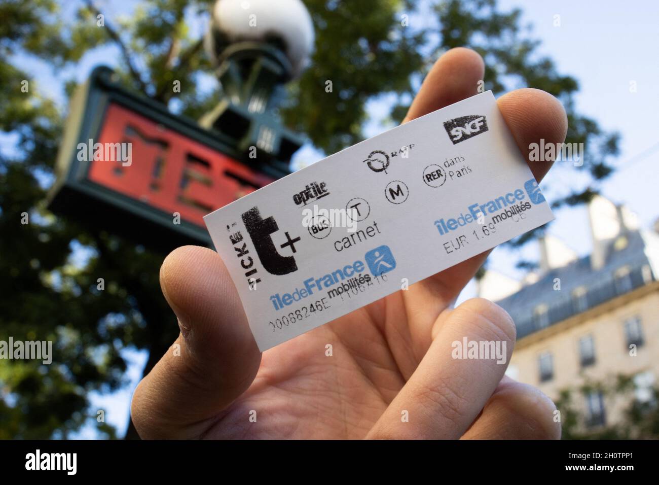 Illustration of metro tickets, in Paris, France on October 14, 2021. As ...
