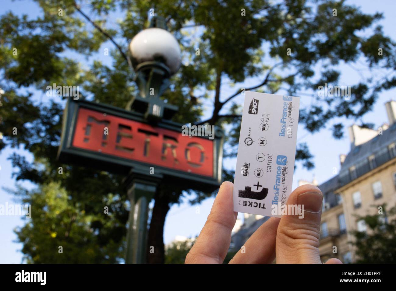 Illustration of metro tickets, in Paris, France on October 14, 2021. As ...
