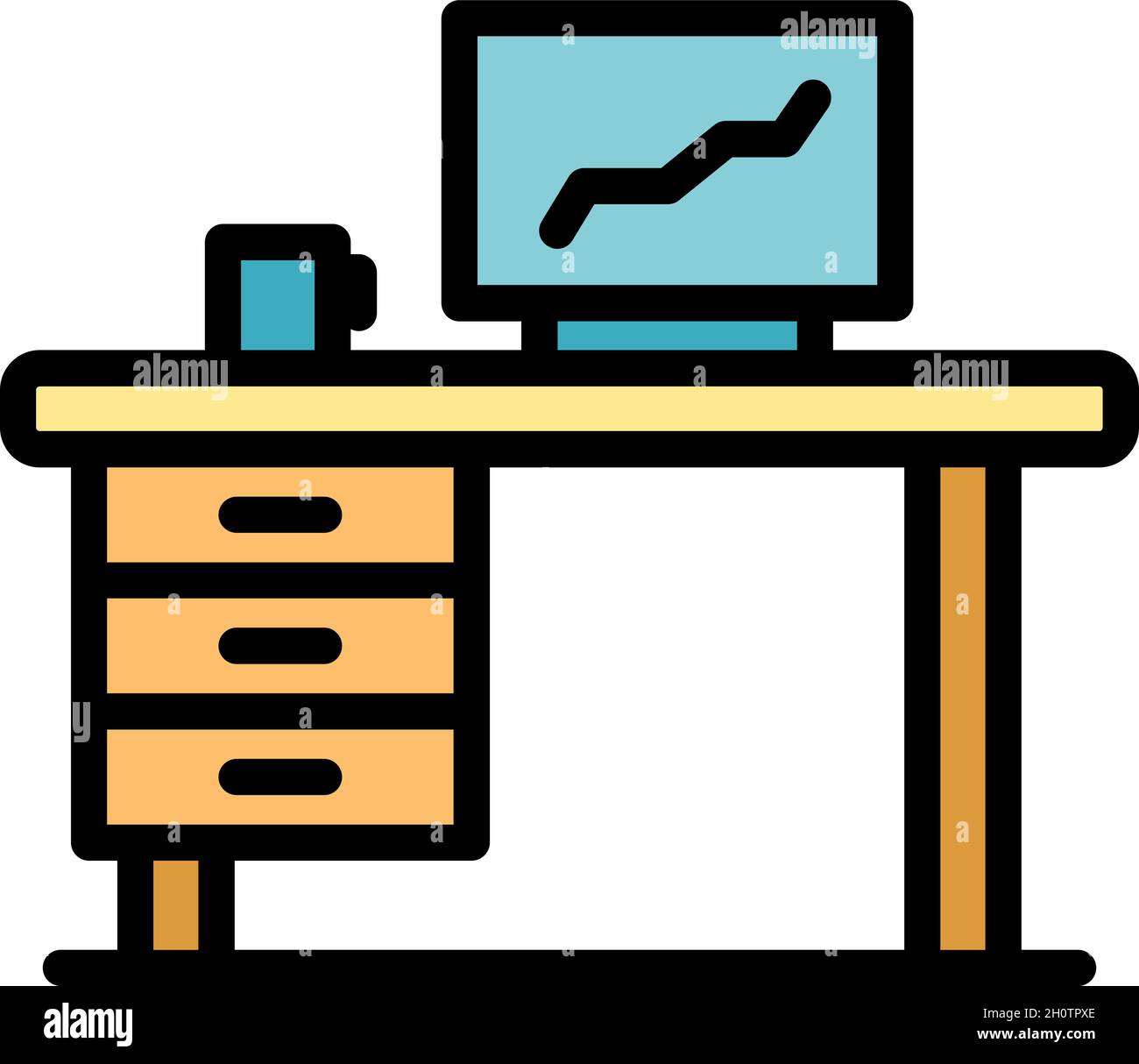 Organized workplace icon. Outline organized workplace vector icon color ...