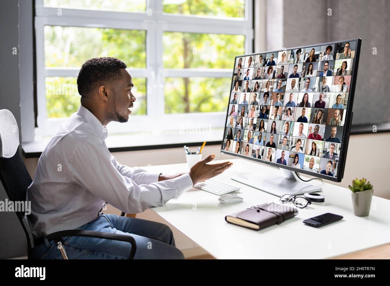 African Business Video Conference Business Webinar Meeting Stock Photo ...