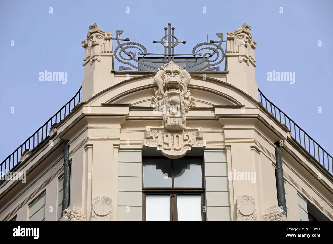 Architectural detail of the Swiss Embassy building in Riga Stock Photo ...