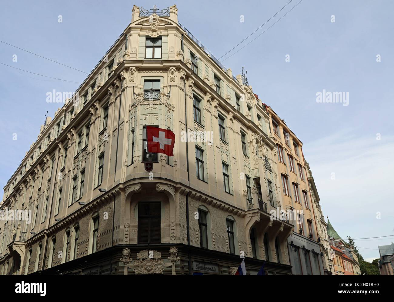 Embassy of Switzerland at Smilsu iela 8 in Riga Stock Photo - Alamy