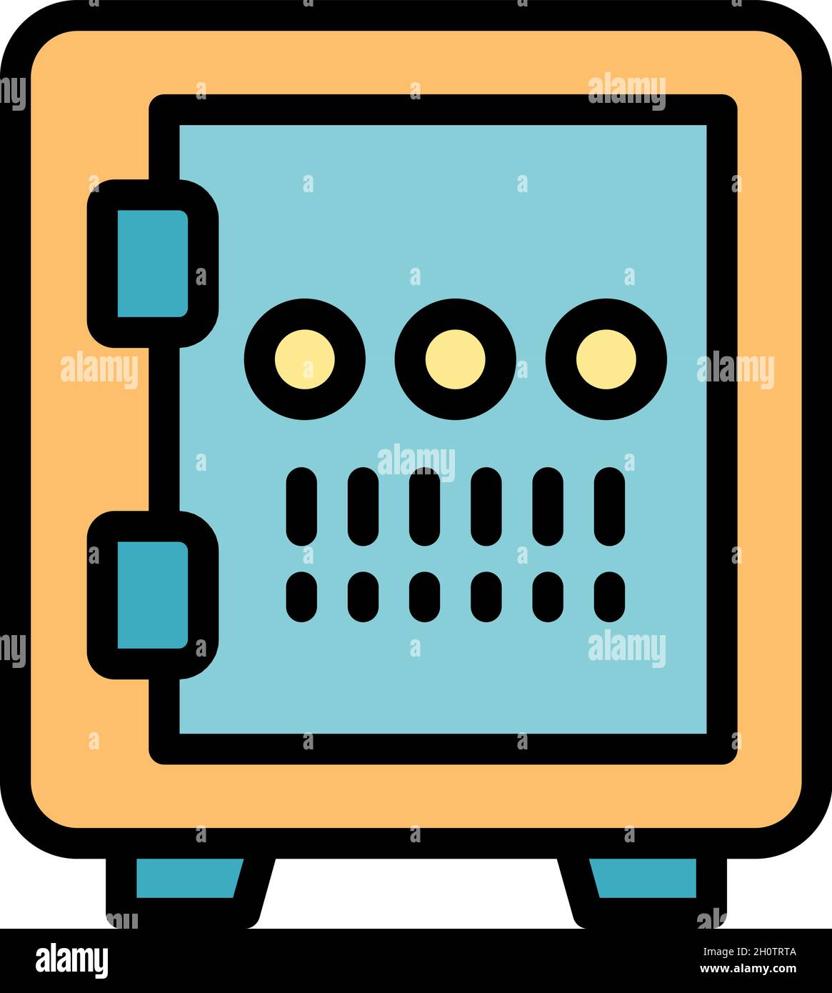Safety box password icon. Outline safety box password vector icon color ...