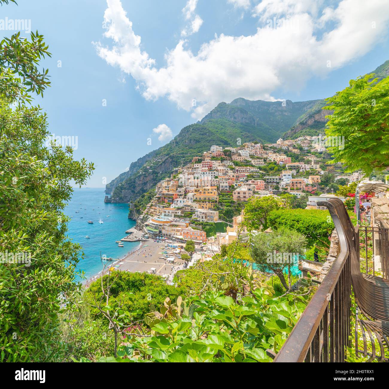 Positano colorful shoreline in springtime. Amalfi coast, Italy Stock ...