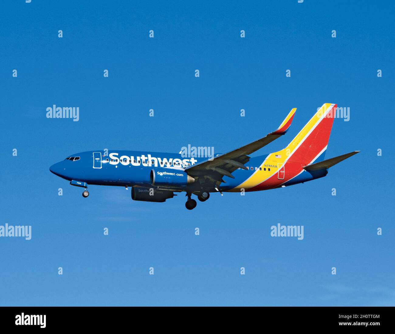 Southwest Airlines Boeing 737 Max Landing at Baltimore BWI Stock Photo ...
