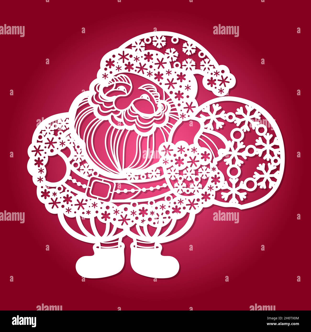 Laser cutting template. Santa Claus. Vector Stock Vector Image & Art ...