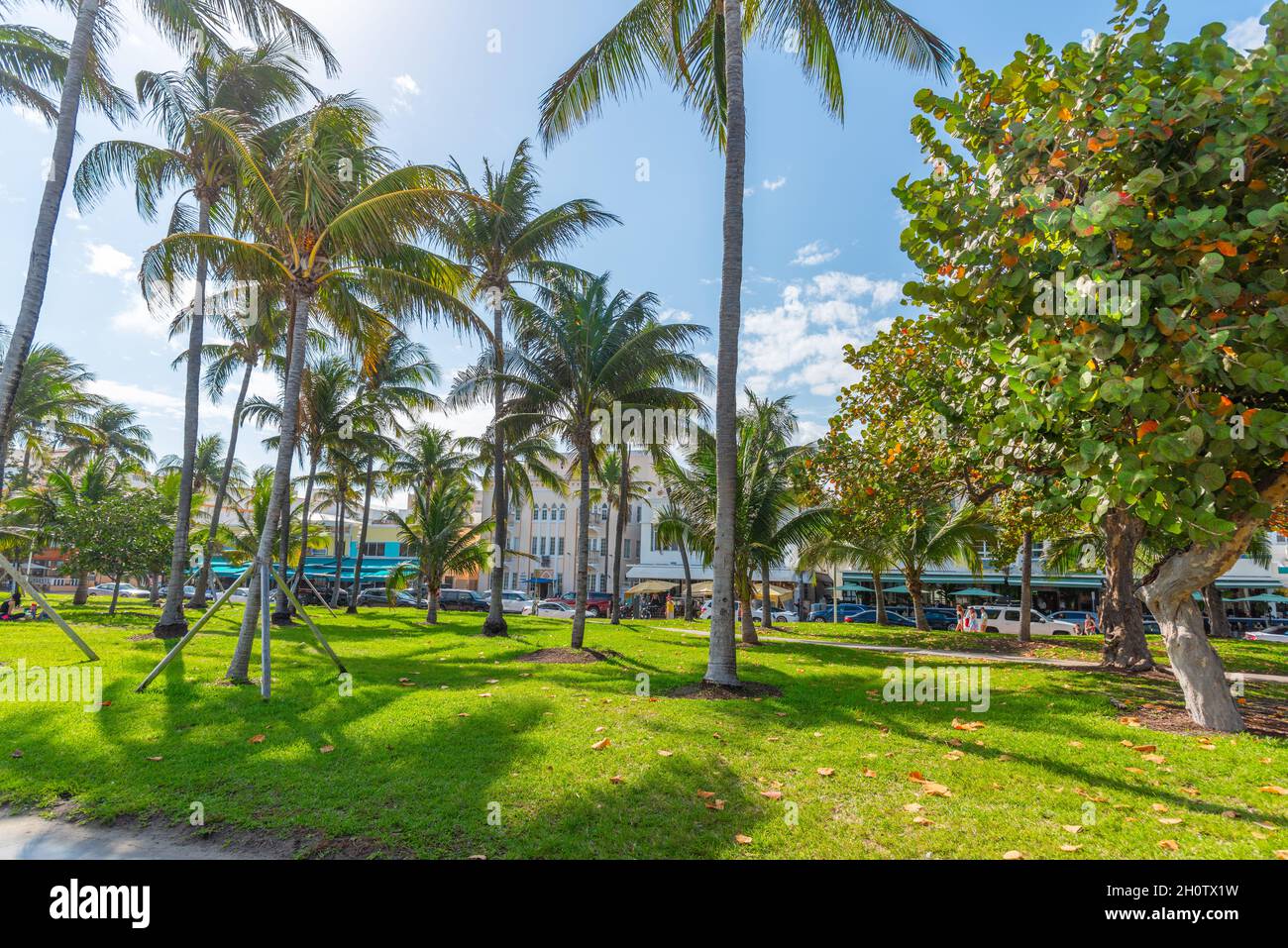 Lummus Park in South Beach, Miami Beach. Southern Florida, USA Stock ...