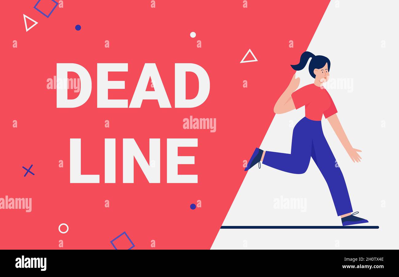 Deadline, stress time management concept vector illustration. Cartoon ...