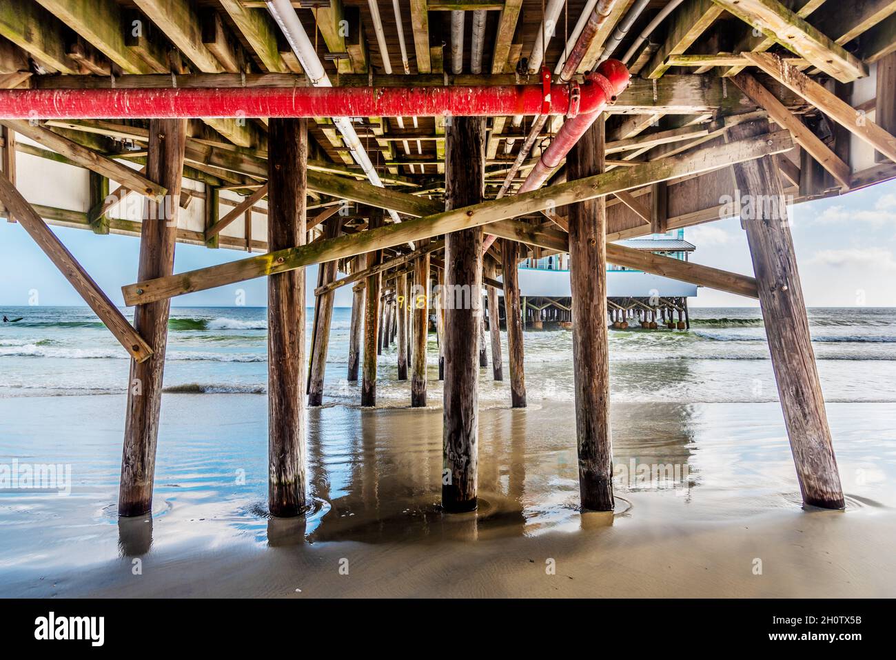 Daytona beach pier seen from under the boardwalk. Florida, USA Stock ...