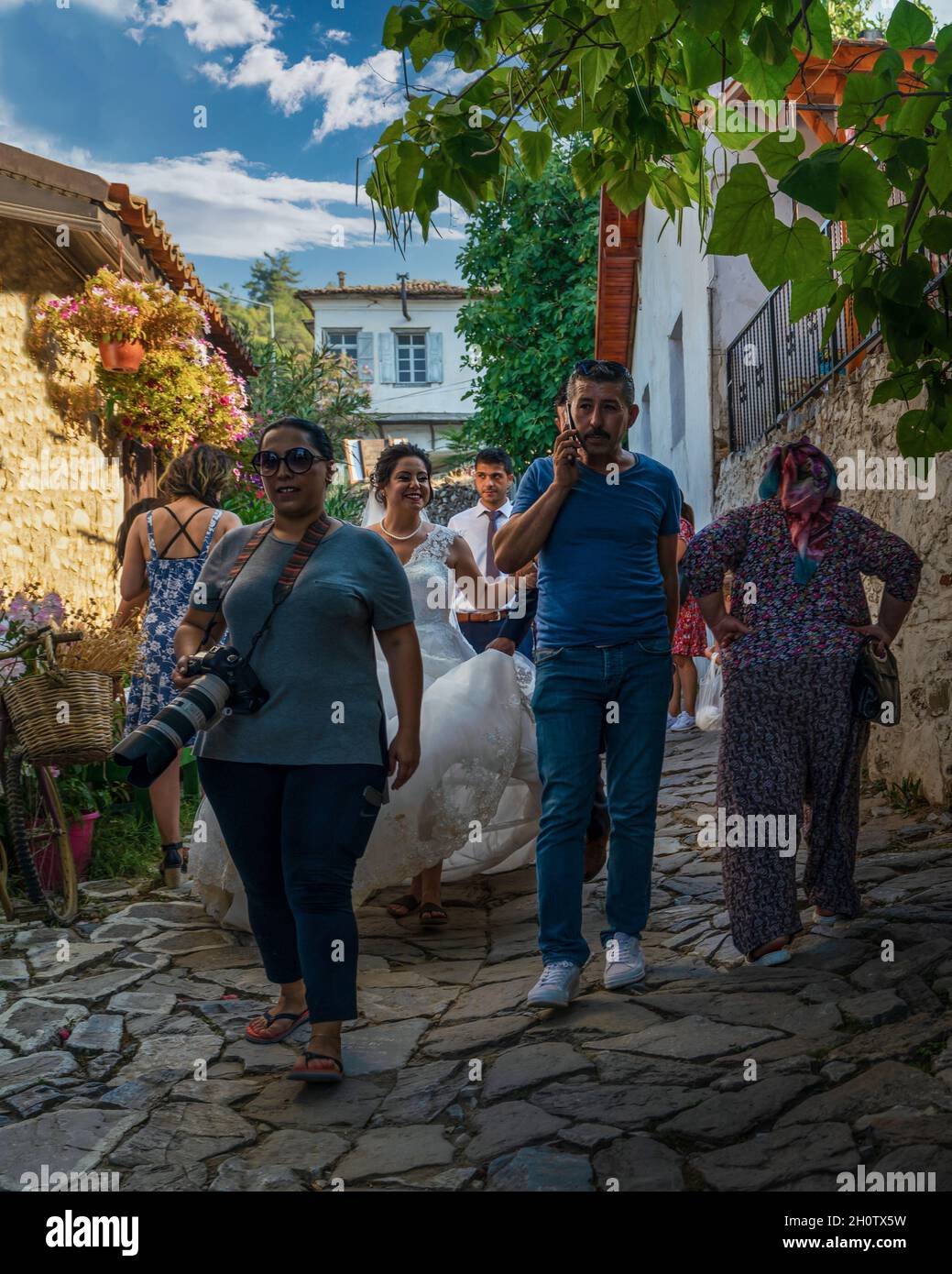 Sirince Village, Izmir, Turkey- August 23 20121: Bride and groom with ...