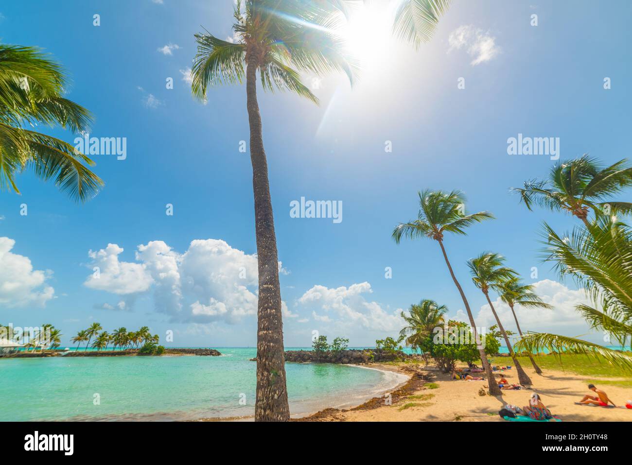 Bas du Fort beach in Guadeloupe, Caribbean sea Stock Photo - Alamy