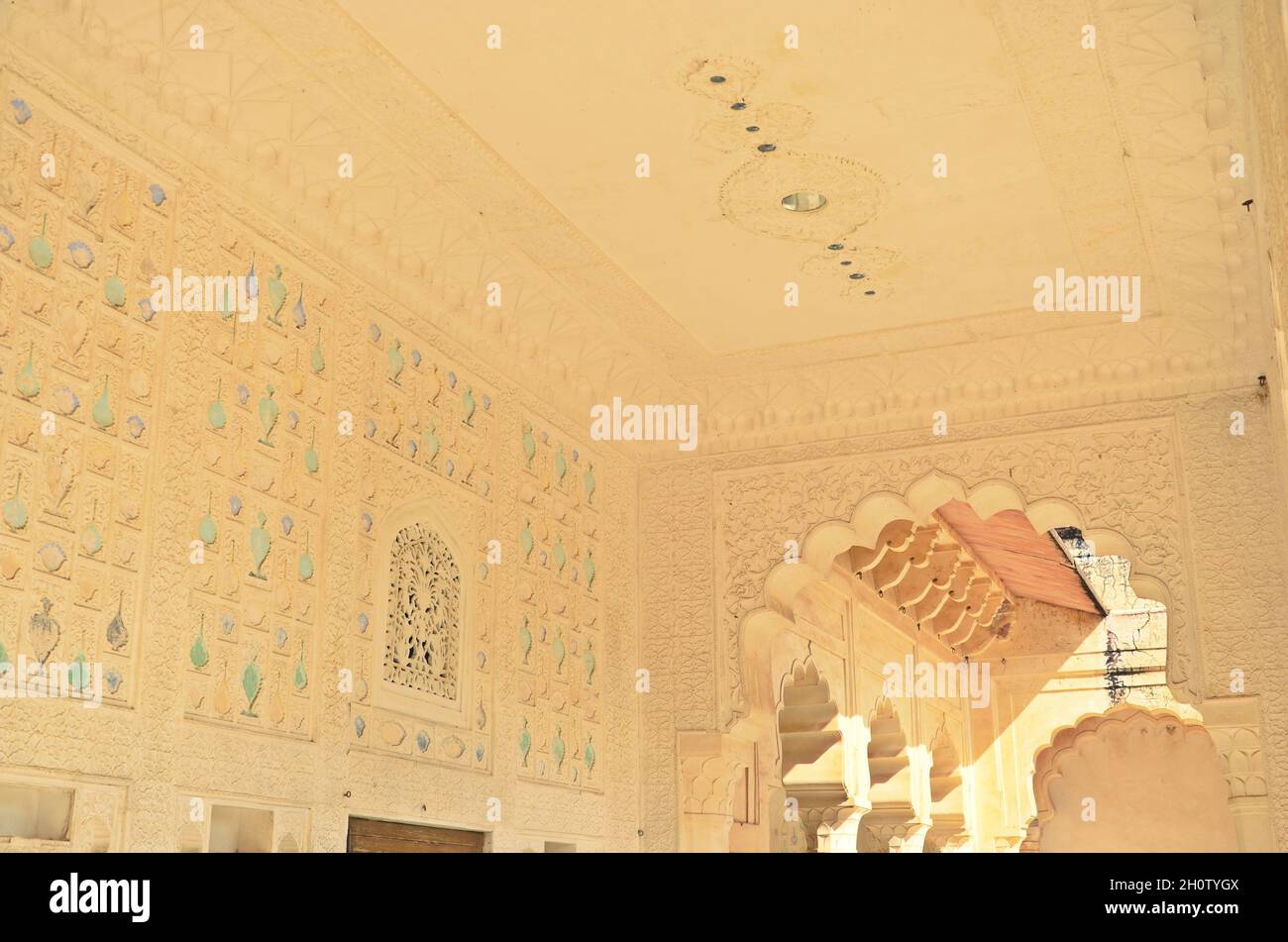 Interior view of the Amer fort in India Stock Photo - Alamy