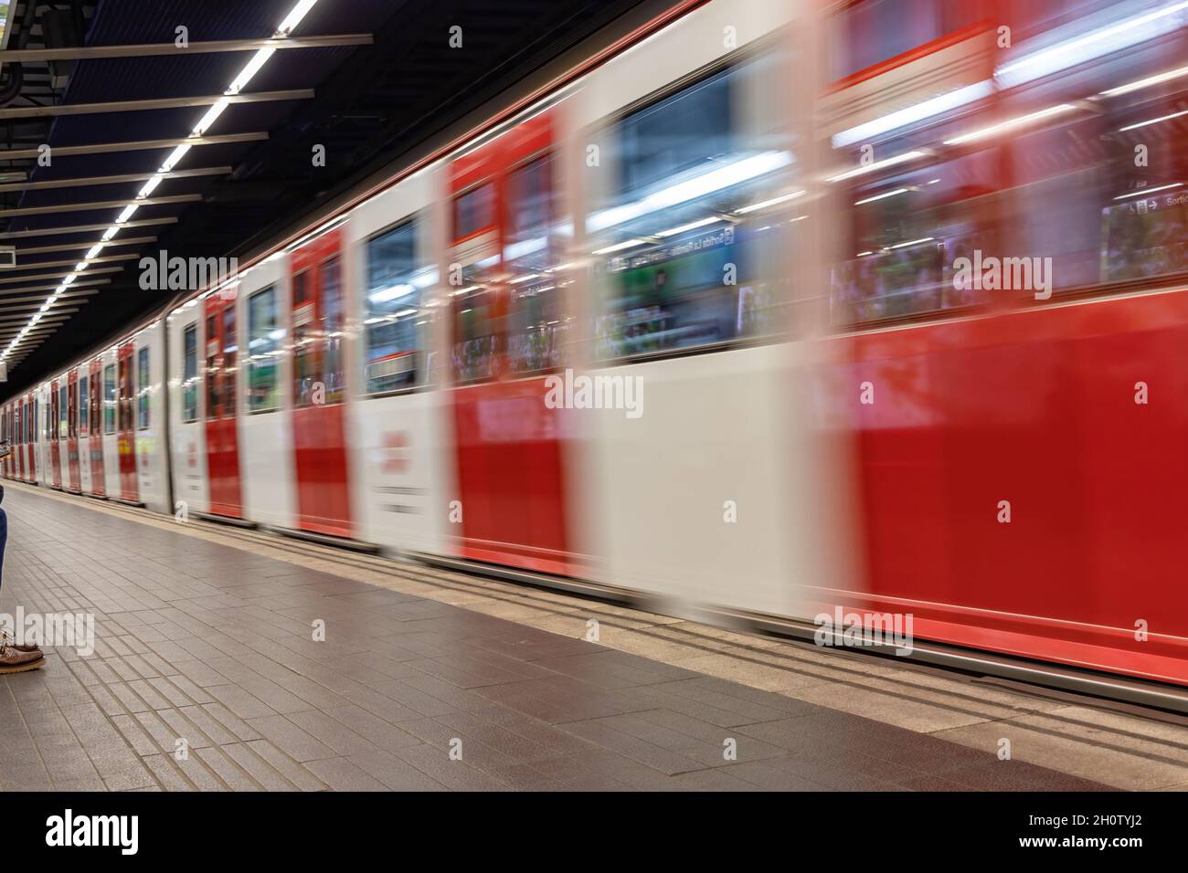 Barcelona, Spain - September 19, 2021: Subway train in movement ...