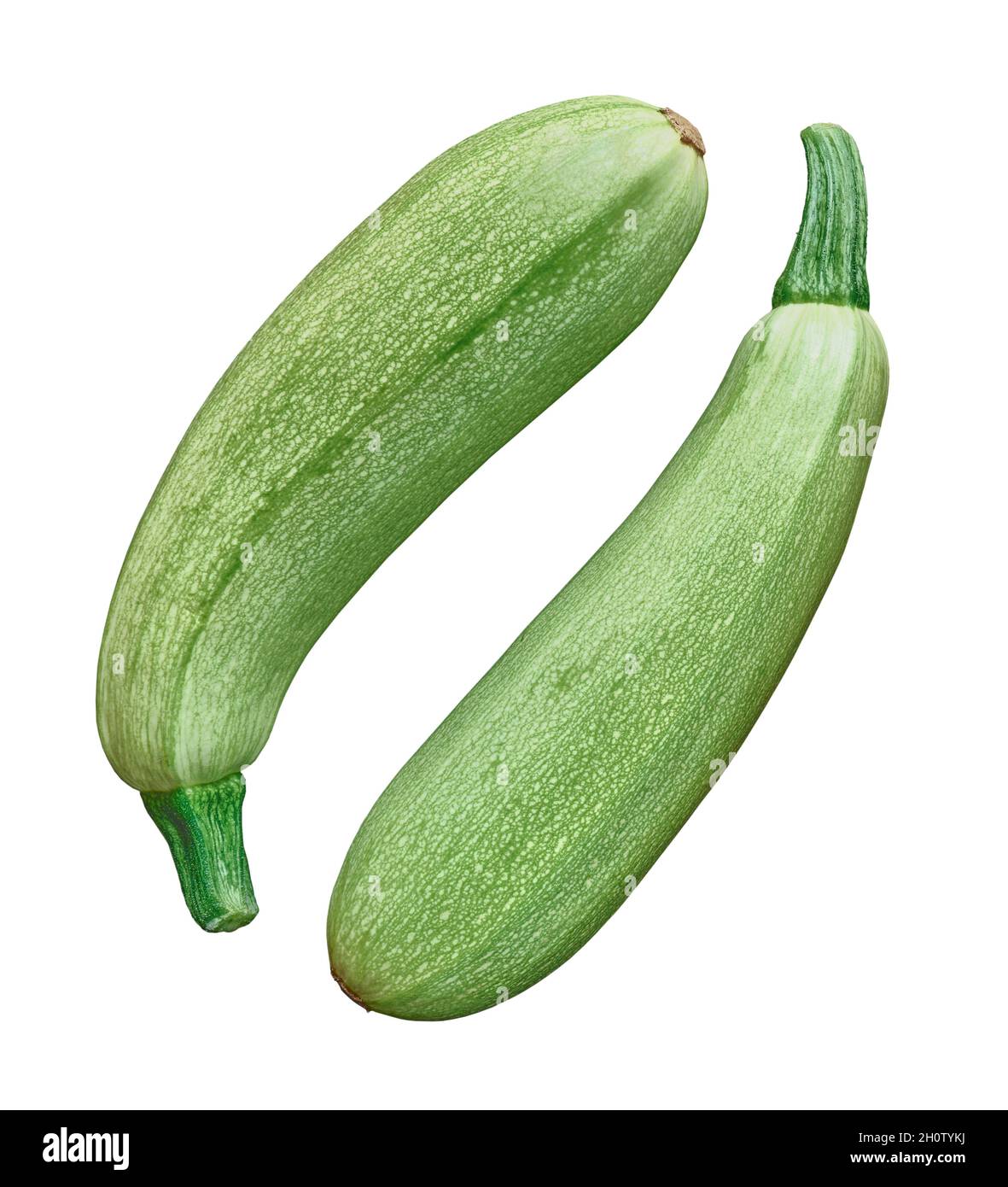 Two fresh green zucchini isolated on white background Stock Photo - Alamy