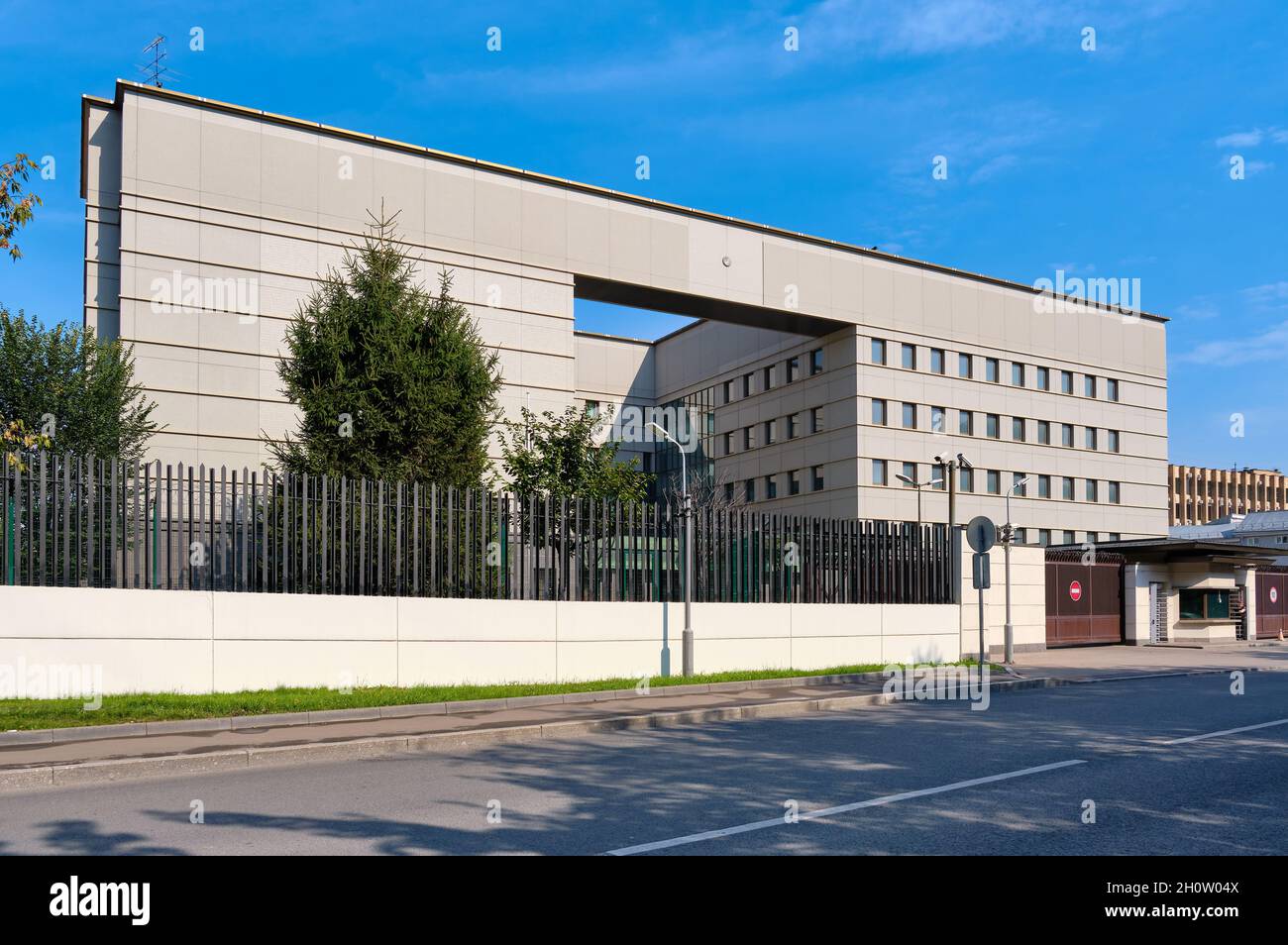 View of the Japanese Embassy building in Moscow on Grokholsky Lane ...