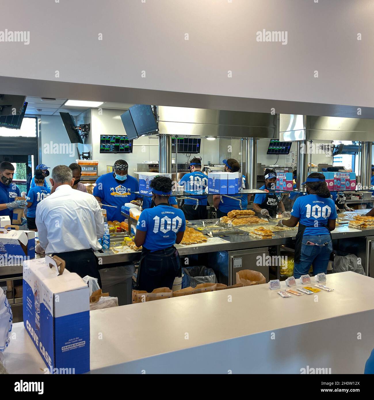 Orlando, FL USA - June 8, 2021: The interior of a White Castle fast ...