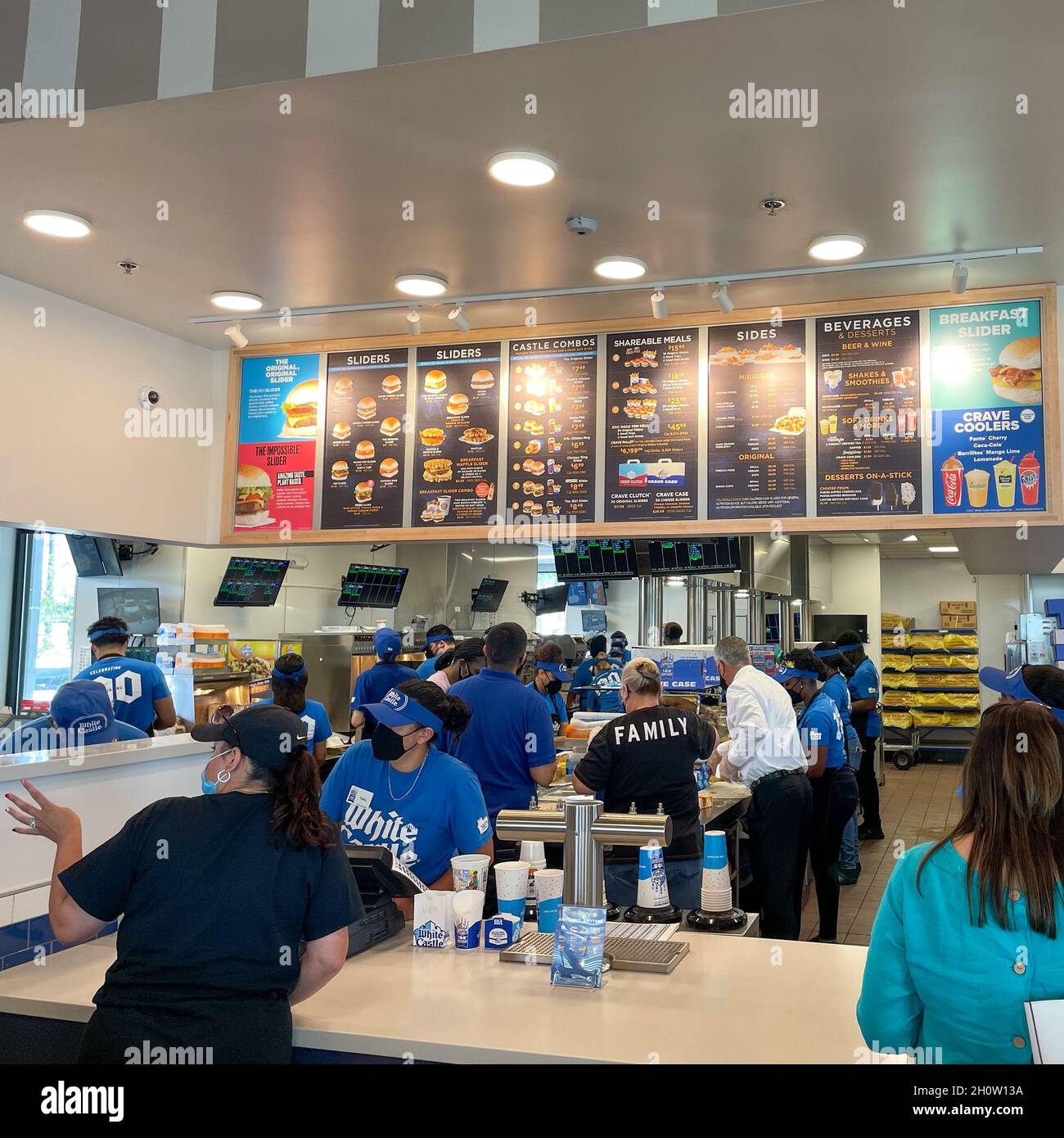 Orlando, FL USA - June 8, 2021: The interior of a White Castle fast ...