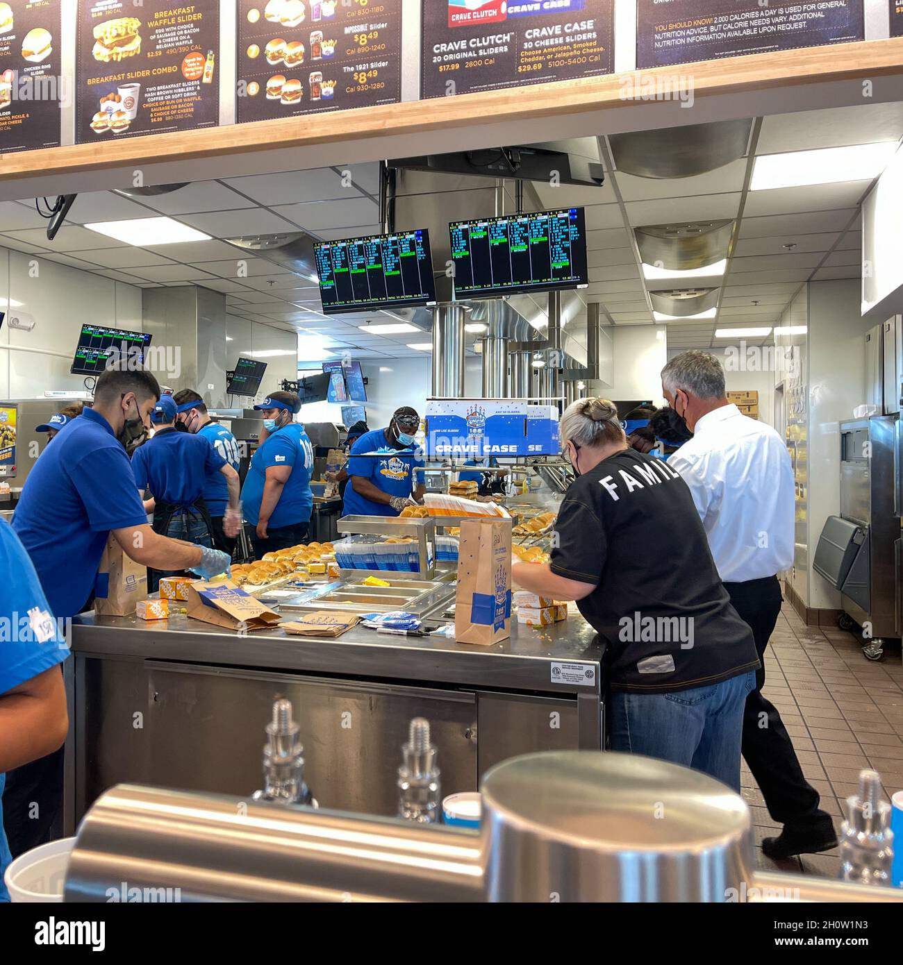 Orlando, FL USA - June 8, 2021: The interior of a White Castle fast ...