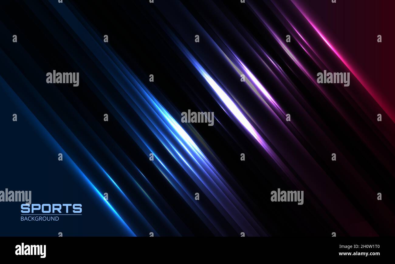 Modern abstract sports background with geometric neon lines Stock ...