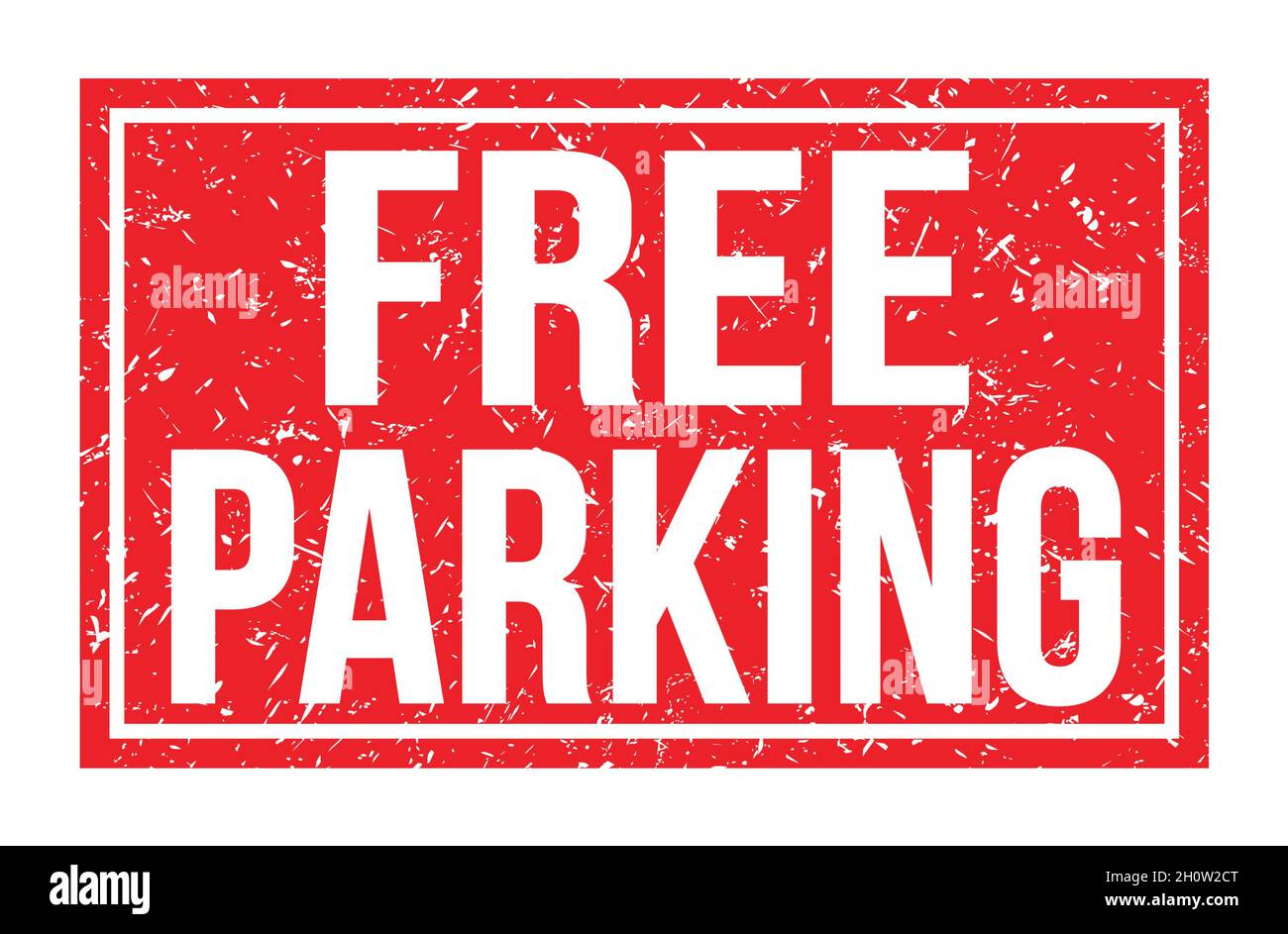 FREE PARKING, words written on red rectangle stamp sign Stock Photo - Alamy