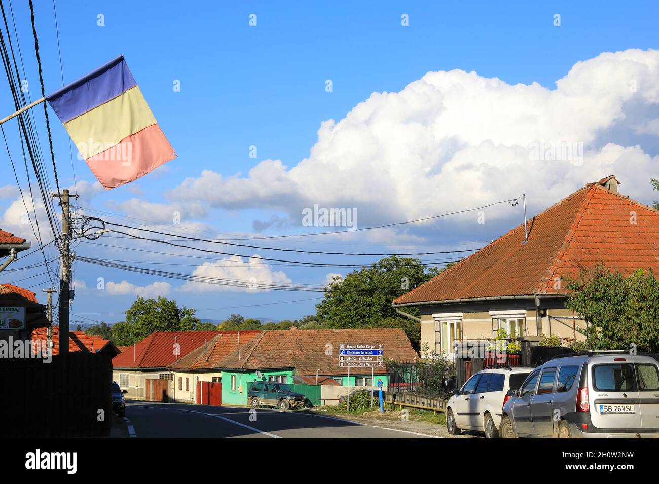 The Transfagarasan Highway going through the pretty village of ...